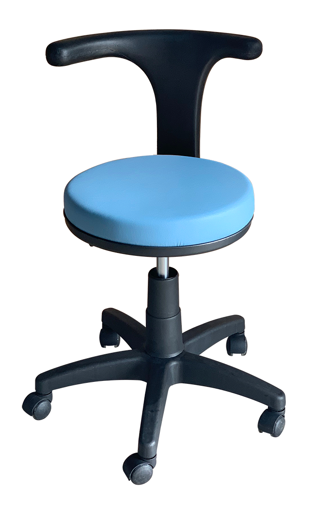 Medical Doctor Stool with T Shaped Backrest (Blue)