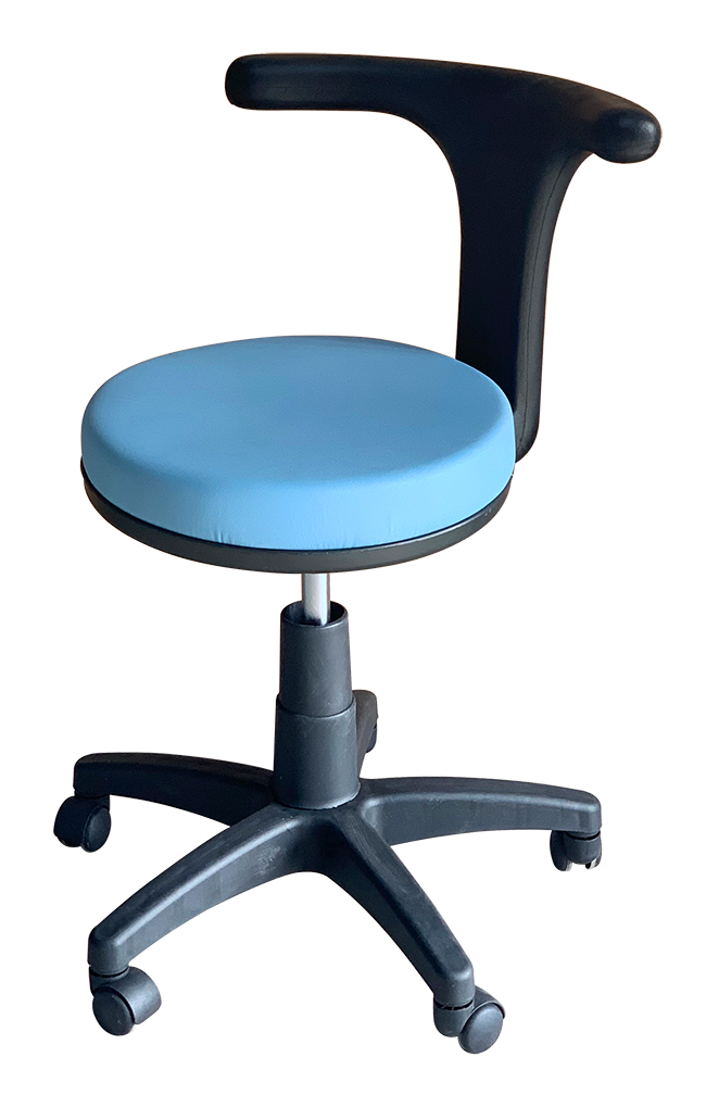 Medical Doctor Stool with T Shaped Backrest (Blue)