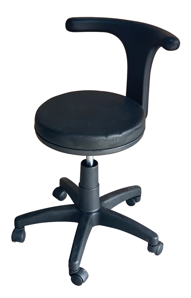 Medical Doctor Stool with T Shaped Backrest (Black)