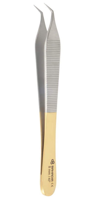 Bahadir Gold Extracting Forceps With Horizontal Serration (8 MM 40°)