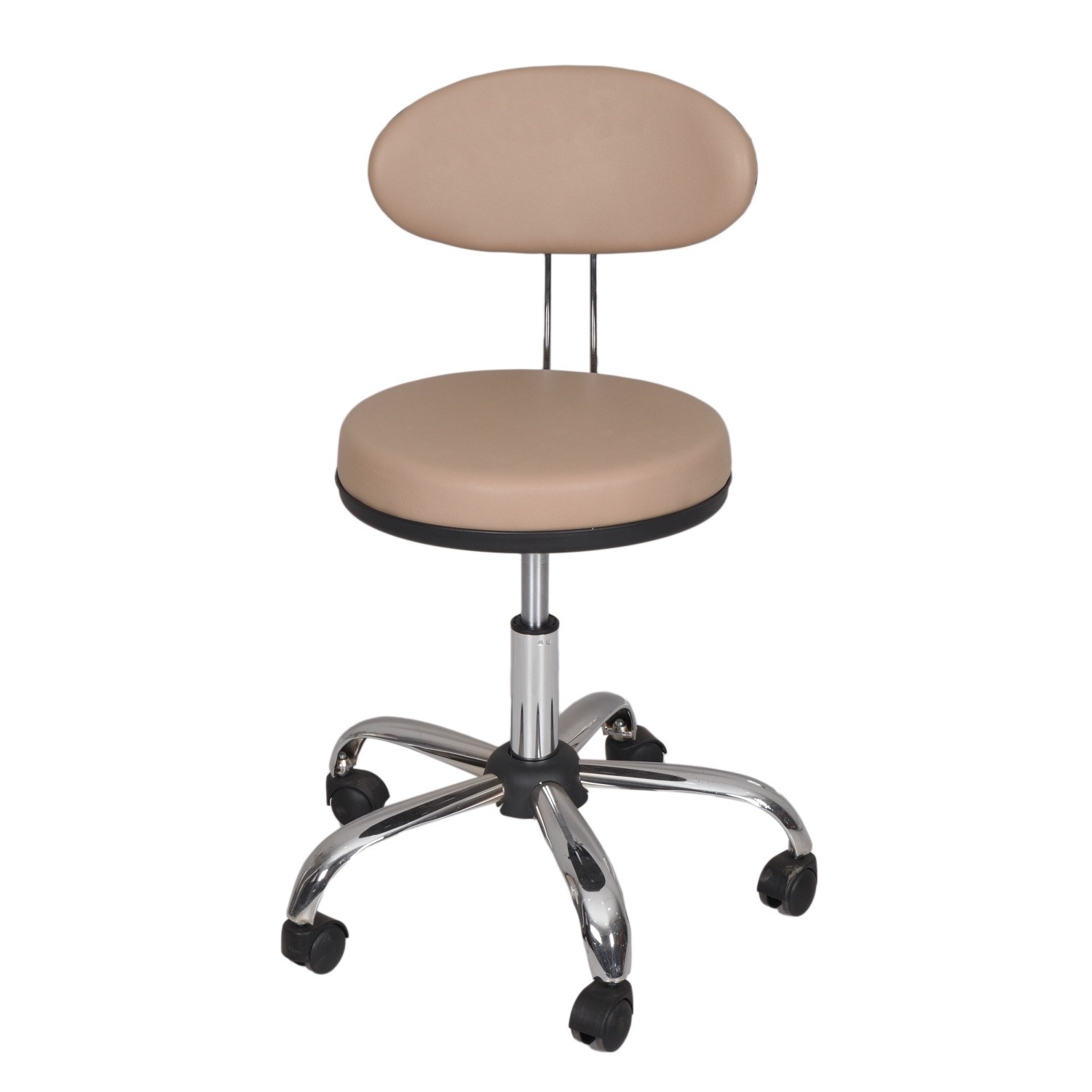 Medical Stool with Oval Backrest (Milky Brown)