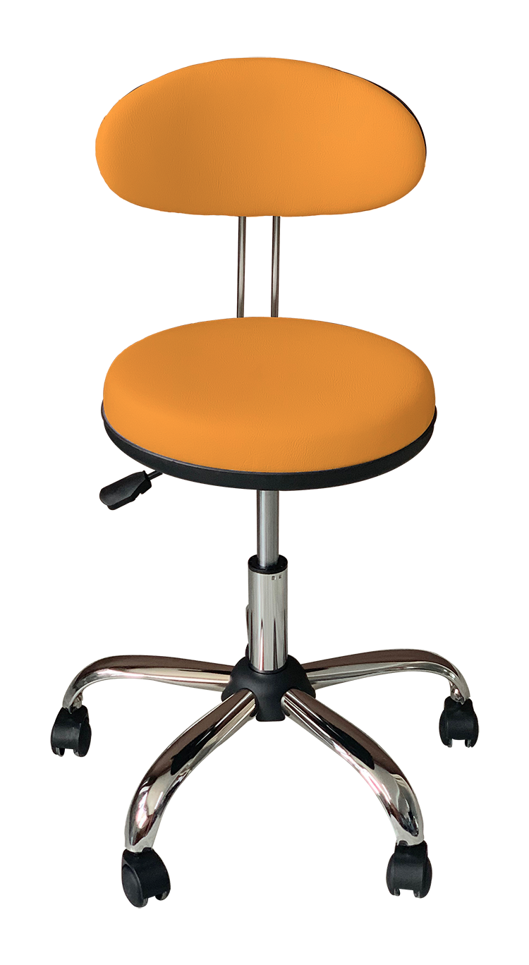 Medical Stool with Oval Backrest (Orange)
