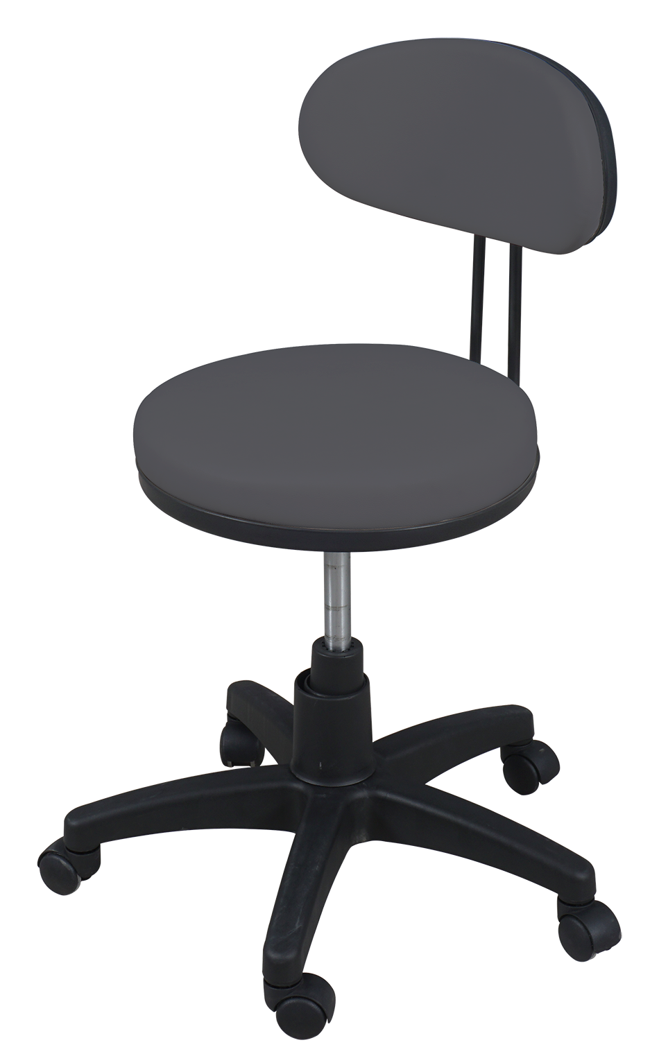 Medical Stool with Oval Backrest ( Dark Grey)