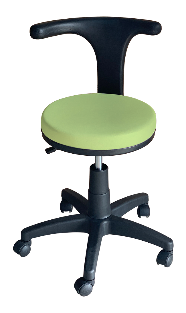 Medical Doctor Stool with T Shaped Backrest (Light Green)